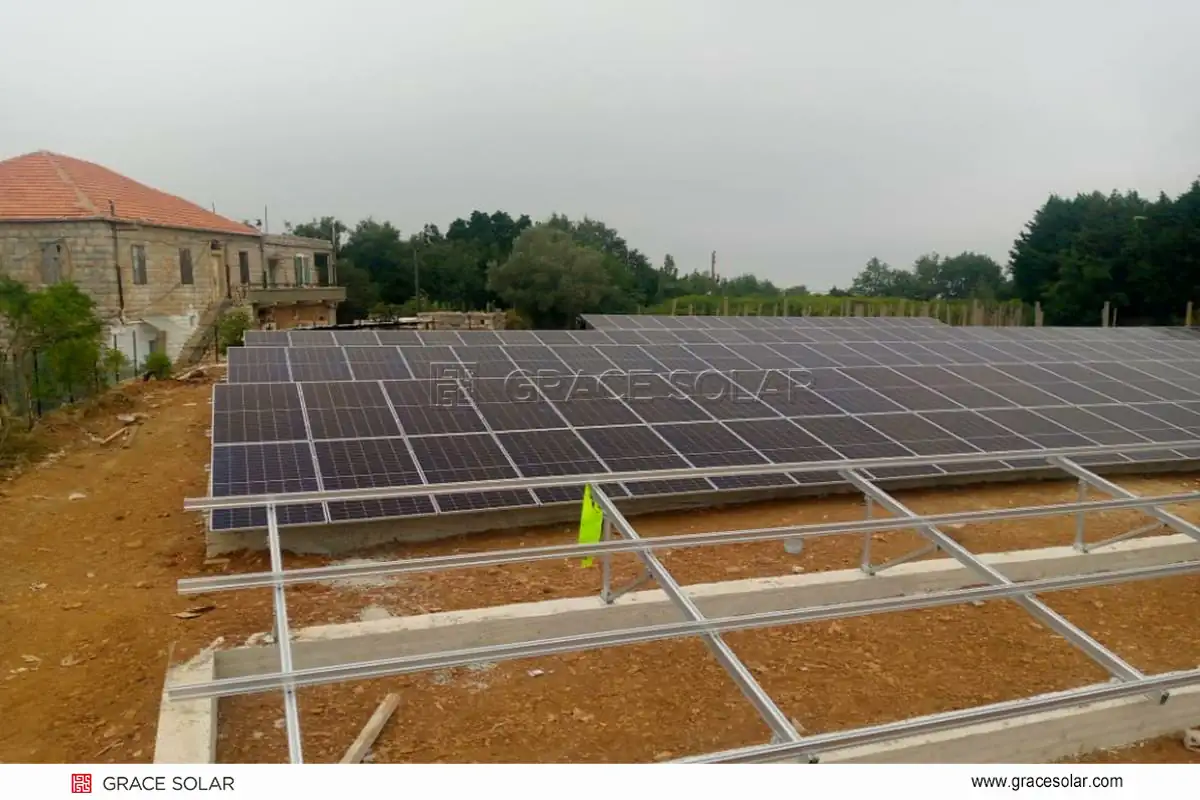 Ground Mount Solar Tracking System Lebanon | 500KW Project - Grace Solar